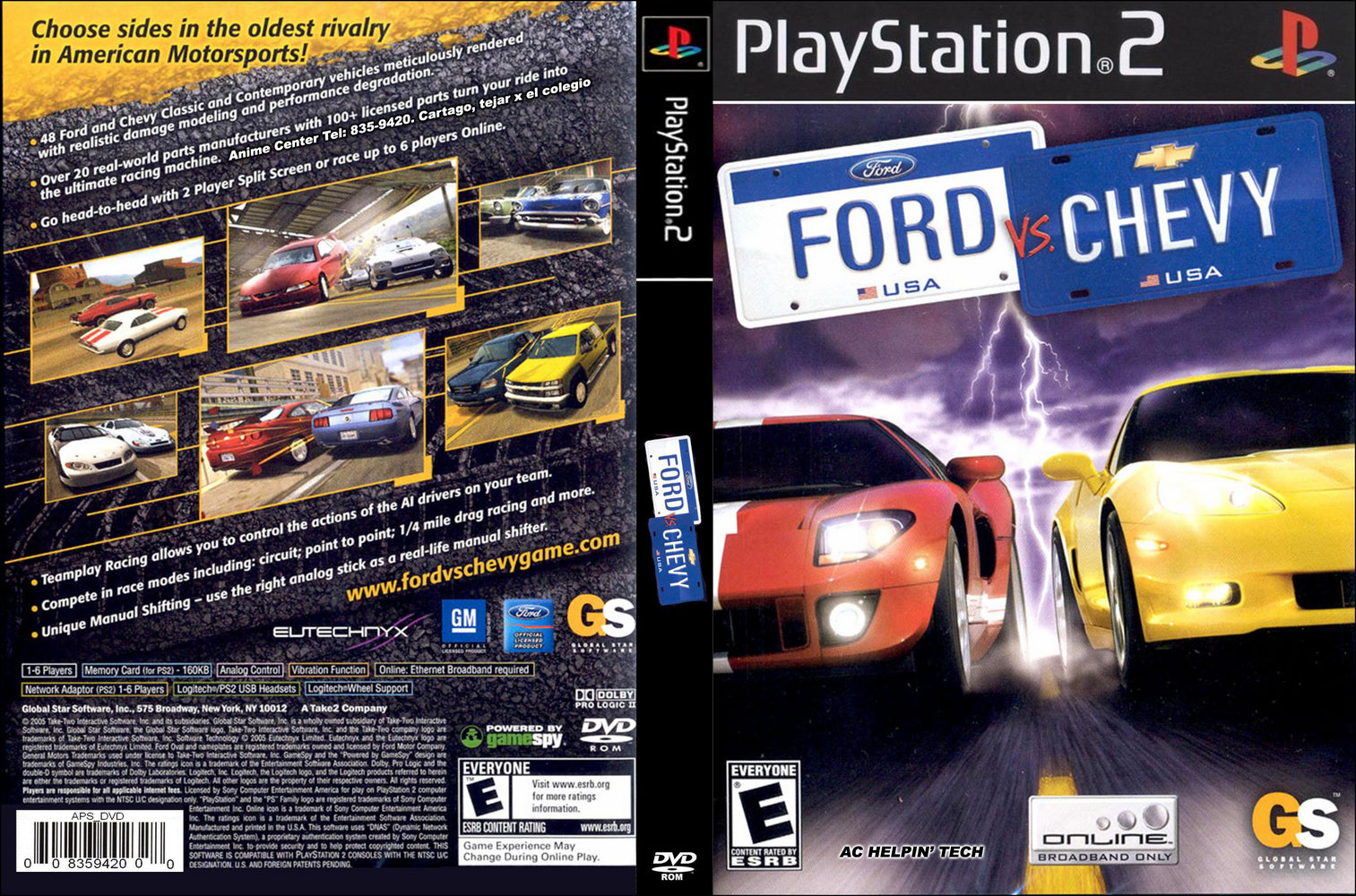 Video Club de los Valles Juegos PS2: FORD vs CHEVY Video Club de los Valles Juegos PS2: FORD vs CHEVY